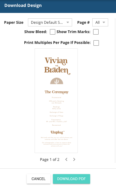 QR Code Wedding Programs - someday paper co